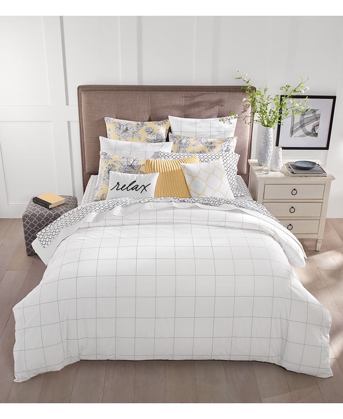 Charter Club CLOSEOUT! Windowpane 3-Pc. King Comforter Set, Created for ...