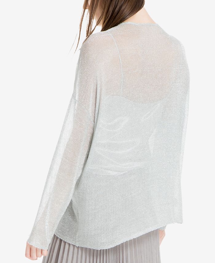 Max Studio London Metallic Semi-Sheer Top, Created for Macy's - Macy's