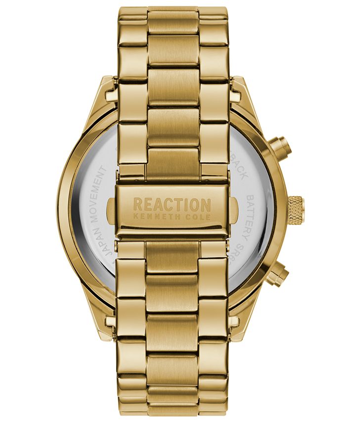 Kenneth Cole Reaction Men's Gold-Tone Stainless Steel Bracelet Watch ...