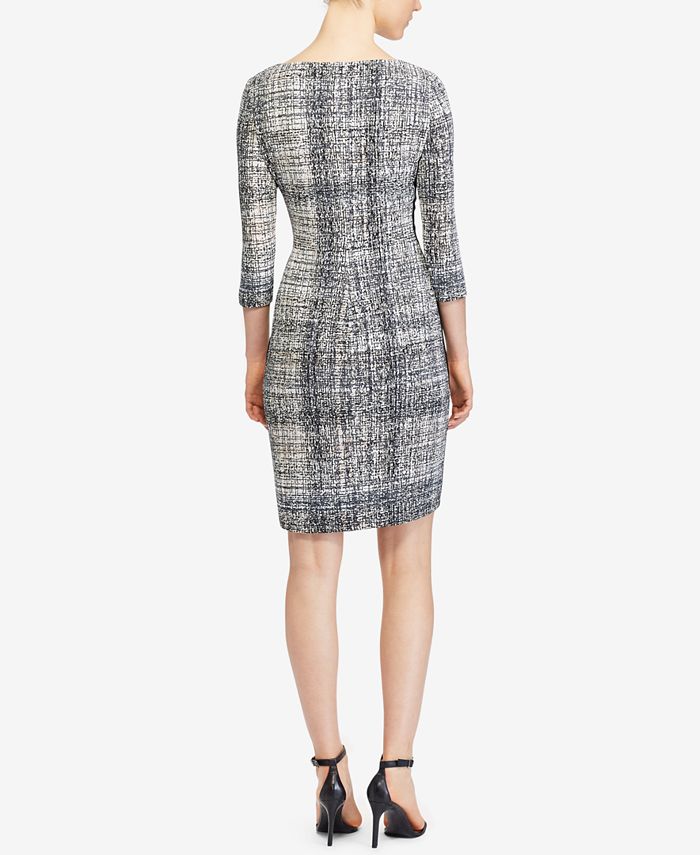 Lauren Ralph Lauren Crosshatch-Print Sheath Dress - Macy's