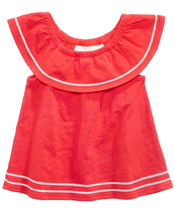 First Impressions Cotton Flounce Ruffle Top, Baby Girls, Created for ...