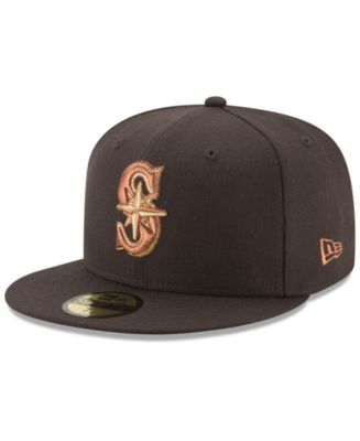 New Era Seattle Mariners Brown on Metallic 59FIFTY Fitted Cap - Macy's