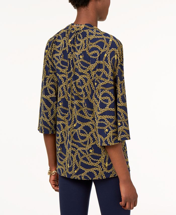 Michael Kors Embellished Chain-Print Top - Macy's