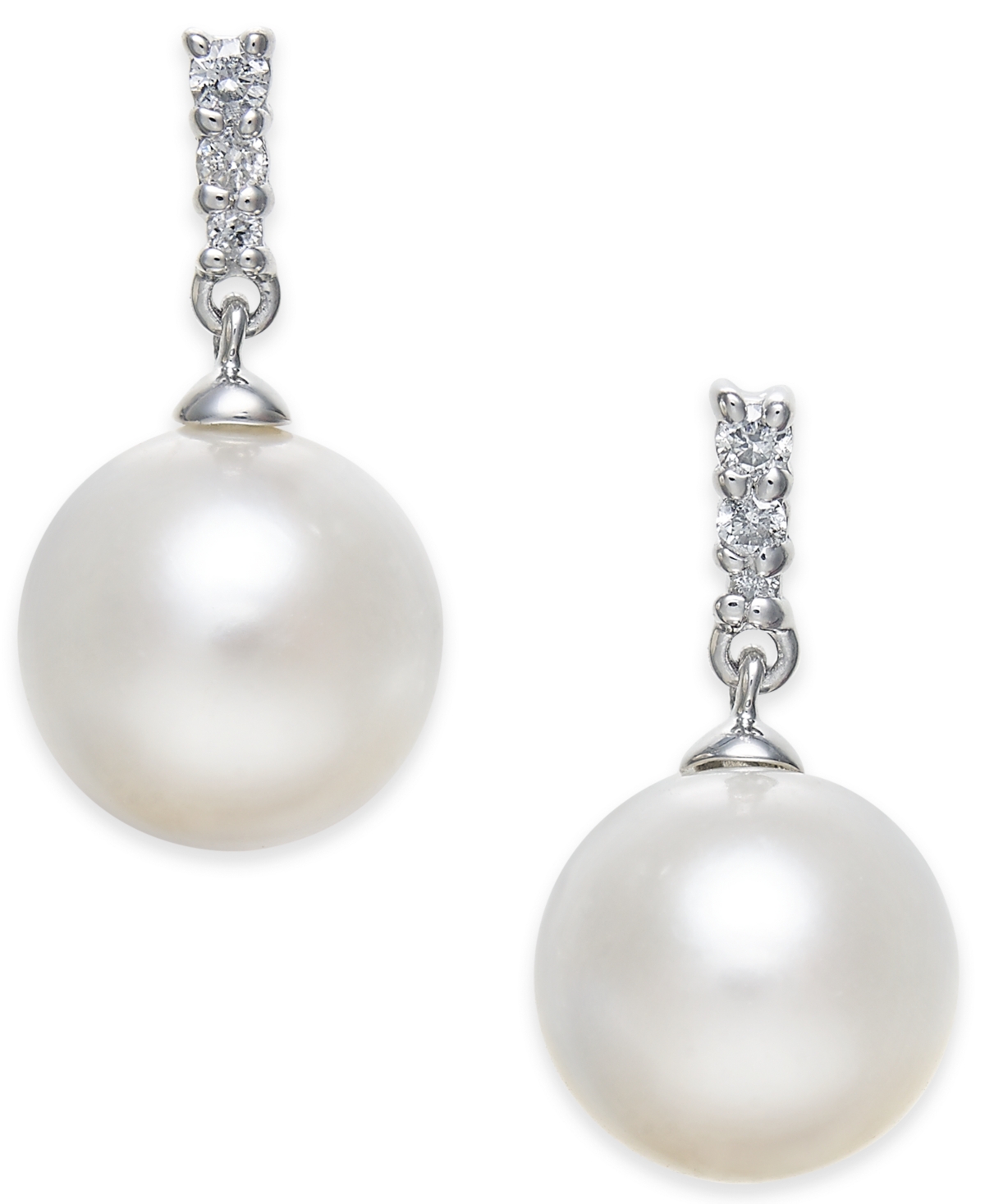 Click here for Cultured Freshwater Pearl (8mm) & Diamond Accent D... prices