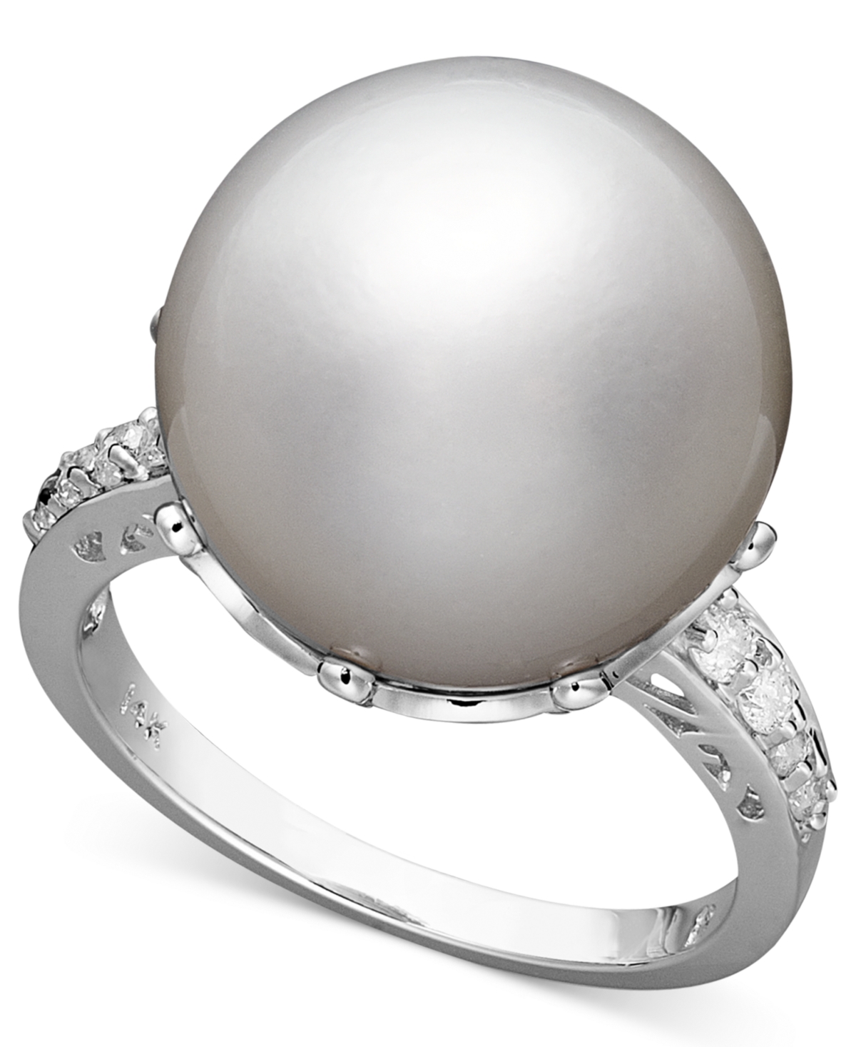 Click here for 14k White Gold Ring  Cultured South Sea Pearl (14m... prices