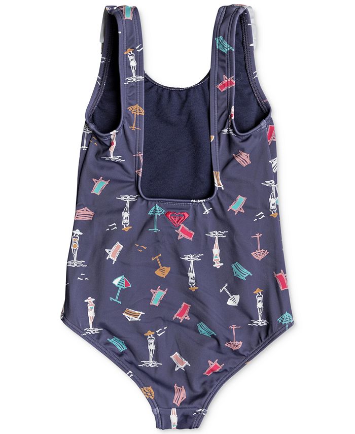 Roxy 1-Pc. Ruffle-Trim Printed Swimsuit, Toddler Girls - Macy's