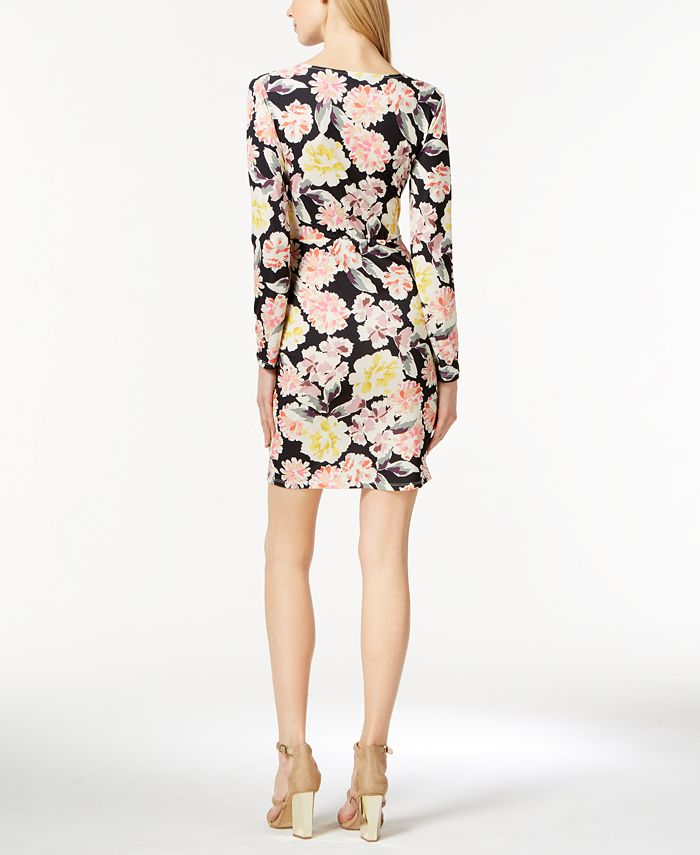French Connection Floral-Print Faux-Wrap Dress - Macy's