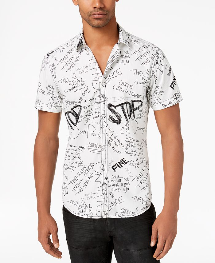 INC International Concepts I.N.C. Men's Doodle-Print Shirt, Created for ...