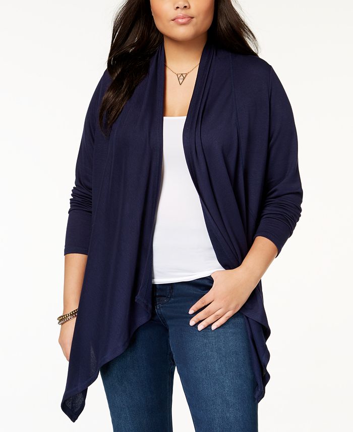 Celebrity Pink Plus Size Open-Front Cardigan - Macy's