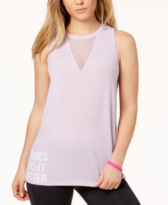 Material Girl Active Juniors' Mesh-Inset Tank Top, Created for Macy's ...