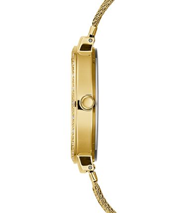 GUESS Women's Gold-Tone Stainless Steel Mesh Bracelet Watch 36mm - Macy's