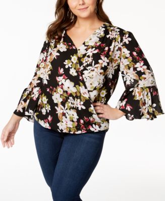 I.N.C. Plus Size Printed Blouse, Created for Macy's - Macy's