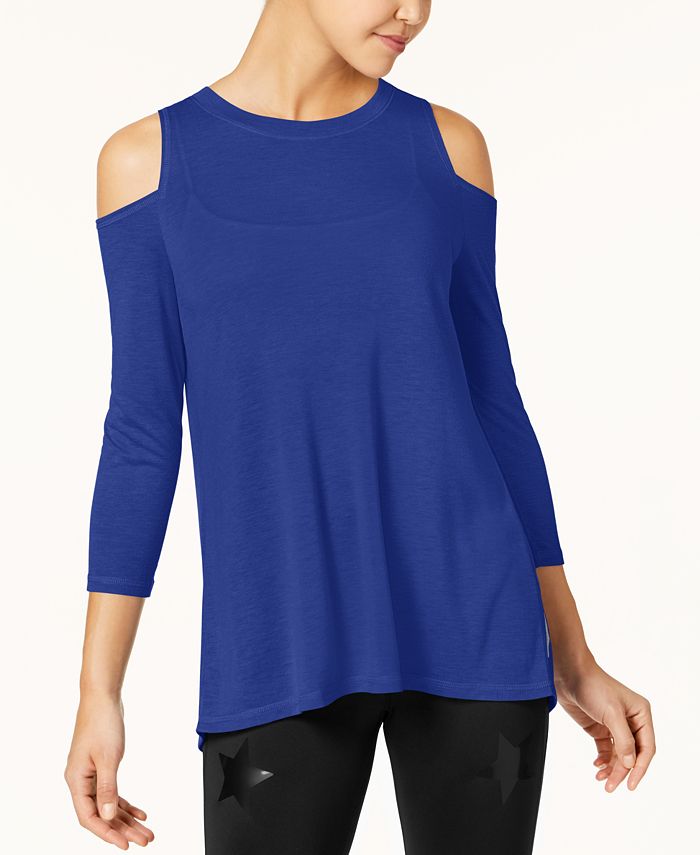 Calvin Klein Split-Back Cold-Shoulder Top - Macy's