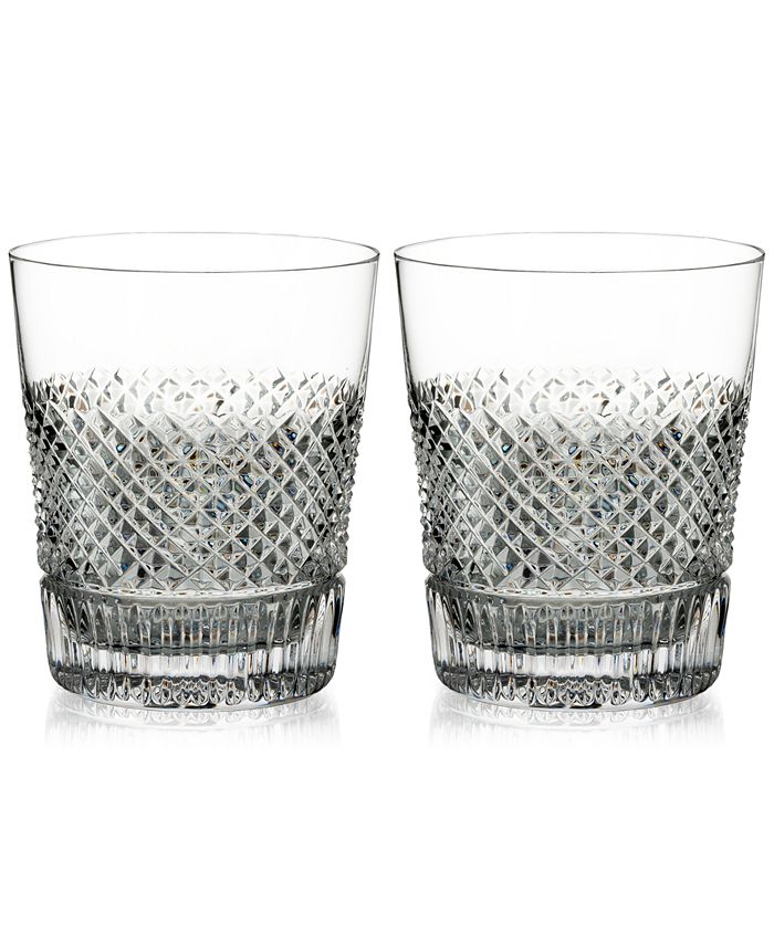 Waterford Diamond Line Double Old Fashioned Glass Pair - Macy's