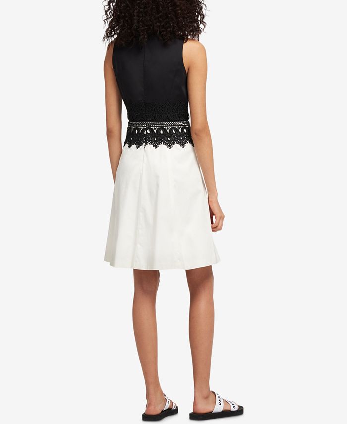 DKNY Embroidered Colorblocked Dress, Created for Macy's - Macy's
