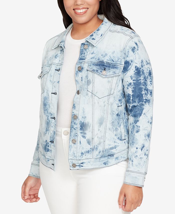 WILLIAM RAST Plus Size Sussex Tie-Dyed Denim Jacket - Macy's