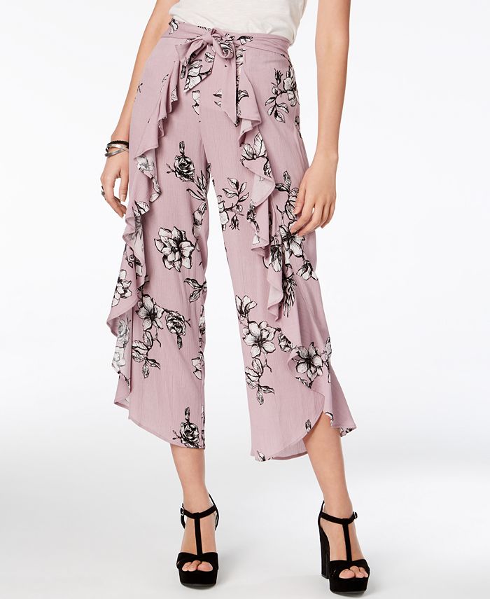 American Rag Juniors' Floral-Print Ruffled Pants, Created for Macy's ...