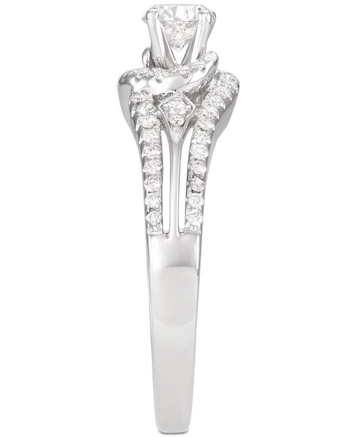 Macy's Diamond Openwork Design Engagement Ring (3/4 ct. t.w.) in 14k ...