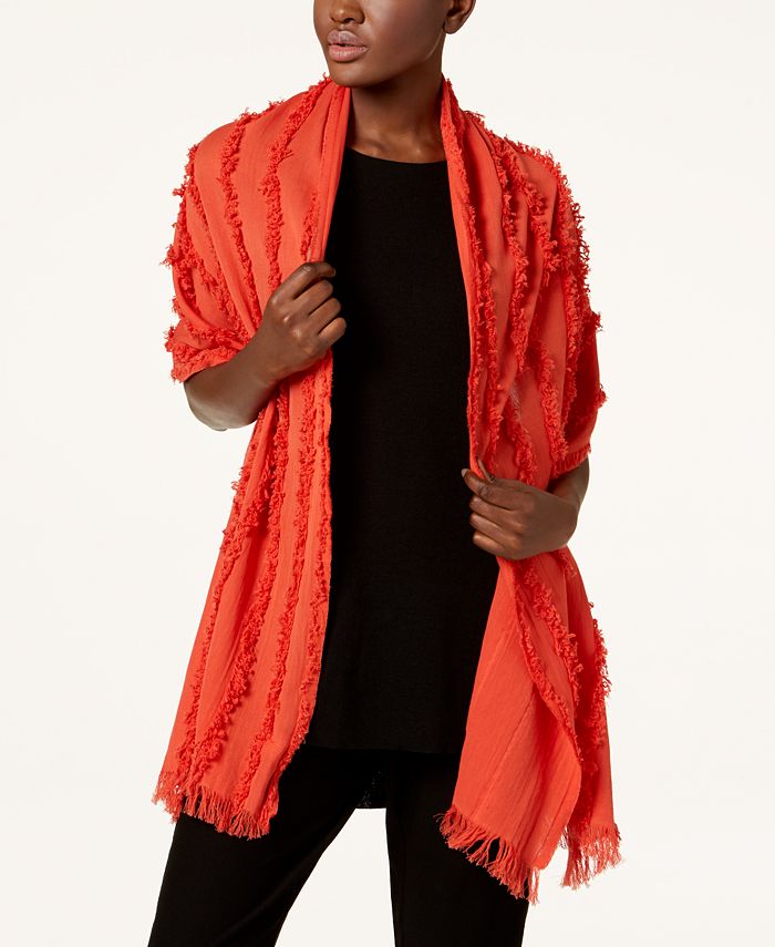 Eileen Fisher Organic Cotton Frayed-Seams Scarf - Macy's