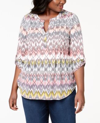 NY Collection Plus Size High-Low Top - Macy's