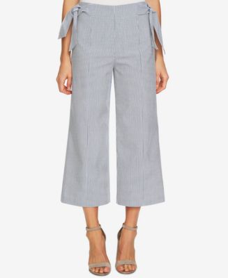 CeCe Cropped Seersucker Side-Tie Pants - Macy's
