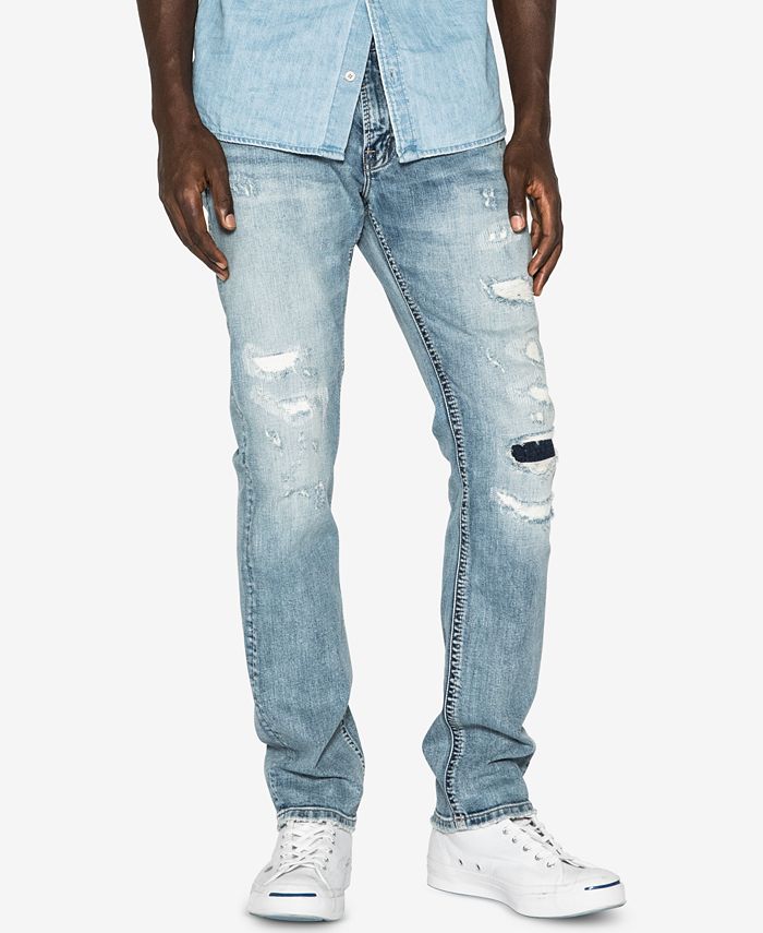 Silver Jeans Co. Silver Jeans Men's Konrad Slim Fit Ripped Jeans - Macy's