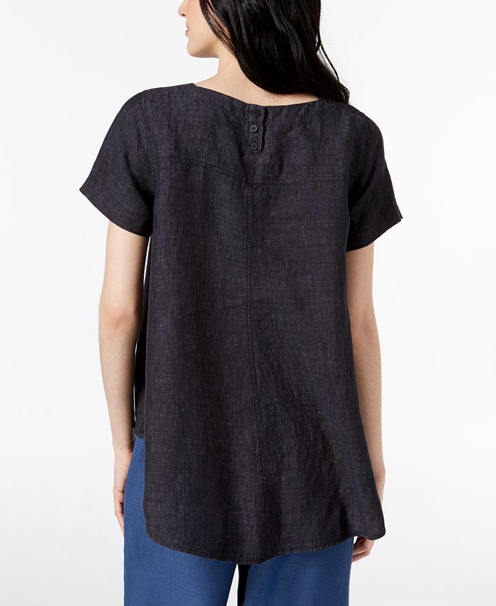 Eileen Fisher Organic Linen High-Low Tunic, Regular & Petite - Macy's