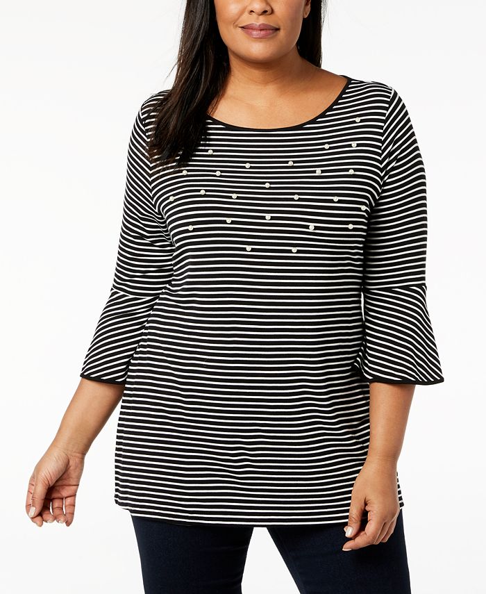Belldini Plus Size Embellished Tunic & Reviews - Tops - Plus Sizes - Macy's