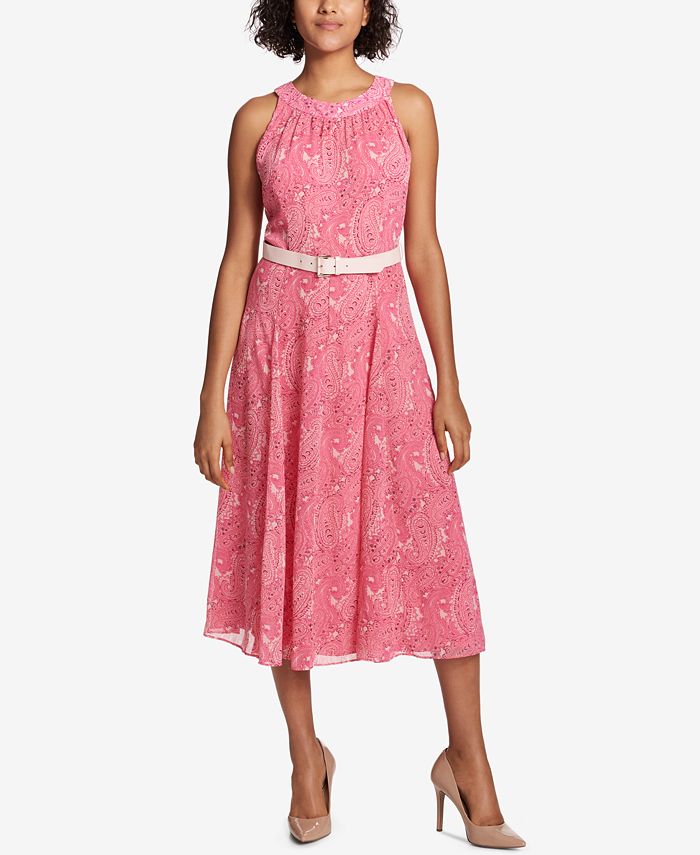 Tommy Hilfiger Belted A-Line Dress - Macy's