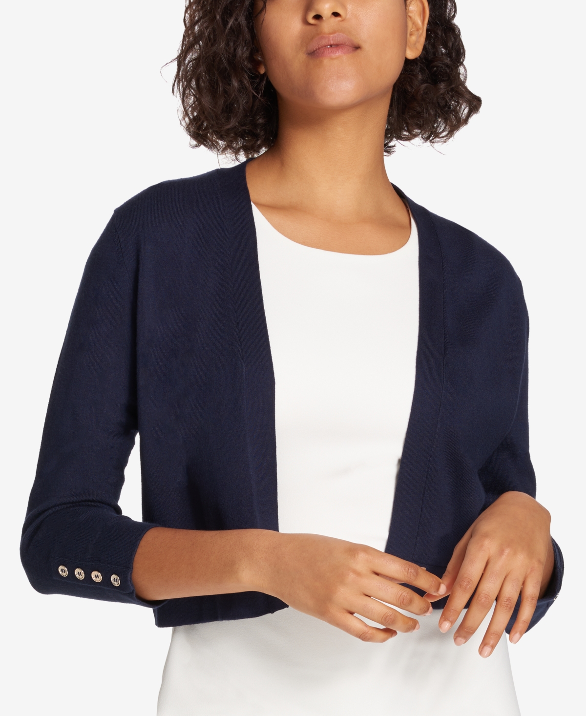 Click here for Tommy Hilfiger Button Sleeve Cardigan - Navy prices