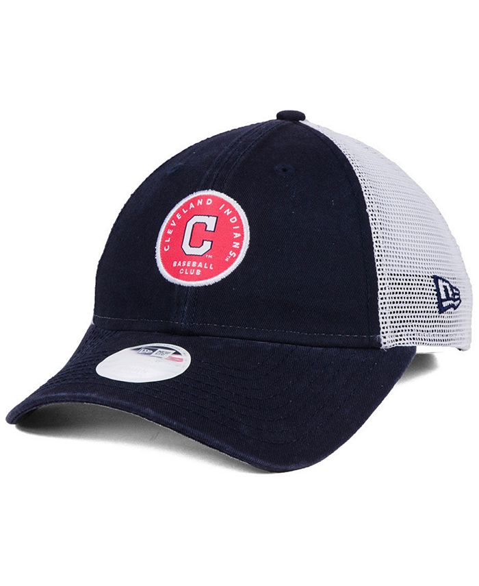 New Era Women's Cleveland Indians Washed Trucker 9TWENTY Cap - Macy's