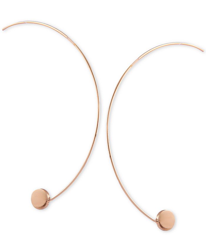 GUESS C-Shape Hoop Threader Earrings - Macy's