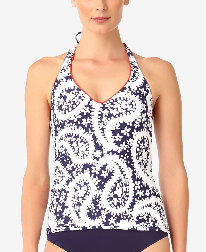 Anne Cole Paisley-Print Halter Tankini Top - Macy's