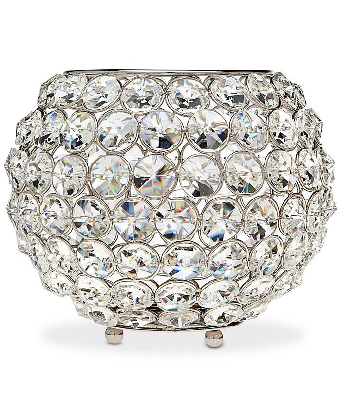 Godinger Lighting by Design Glam 8" Nickel-Plated Ball Crystal Tealight ...