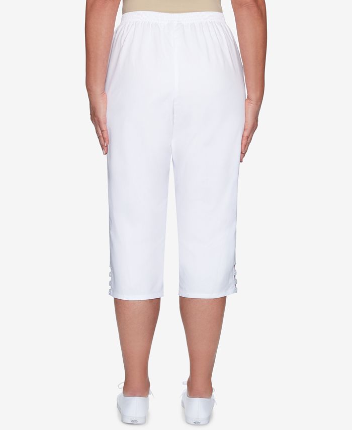 Alfred Dunner Turks & Caicos Lattice-Detail Capri Pants - Macy's