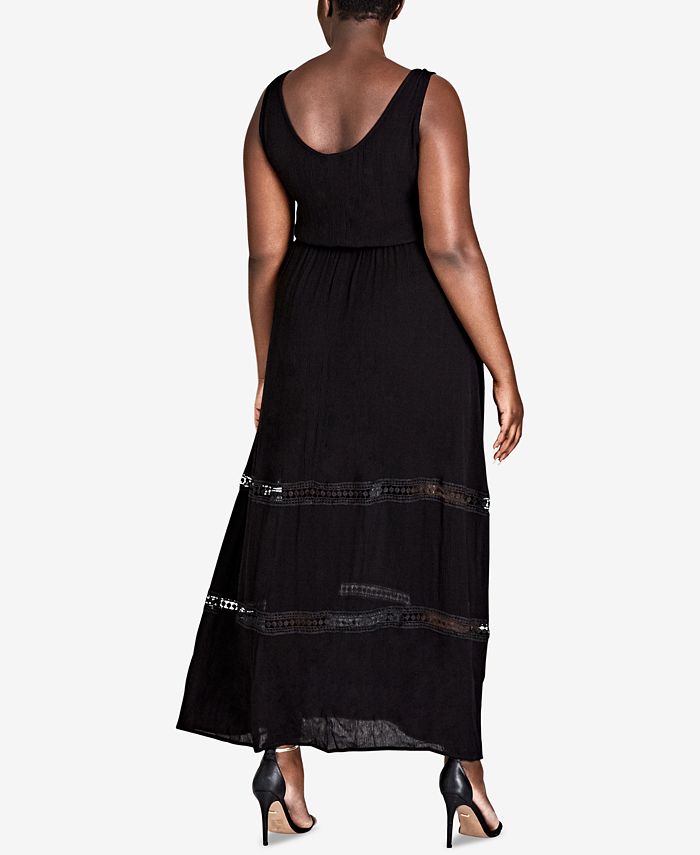 City Chic Trendy Plus Size Drawstring-waist Maxi Dress - Macy's
