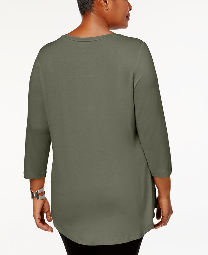 JM Collection Plus Size Scoopneck Top, Created for Macy's - Macy's
