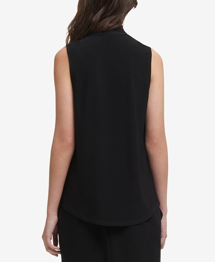 DKNY High-Neck Pleated Shell, Created for Macy's - Macy's