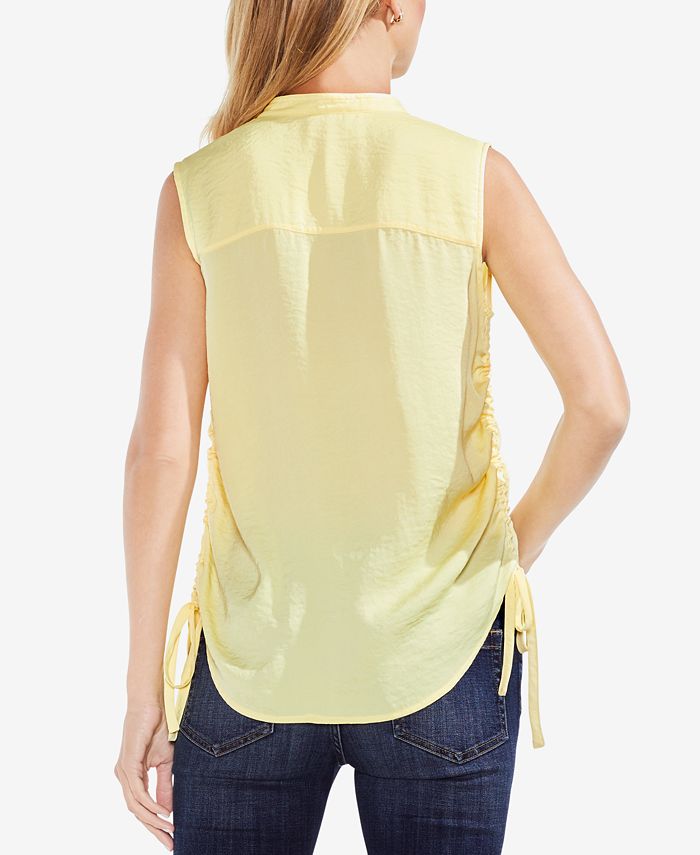 Vince Camuto Drawstring-Side Button-Front Shirt - Macy's
