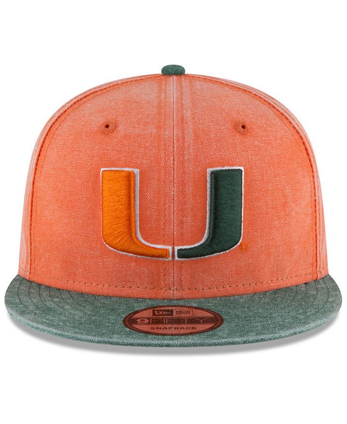 New Era Miami Hurricanes Rugged Canvas Snapback Cap - Macy's