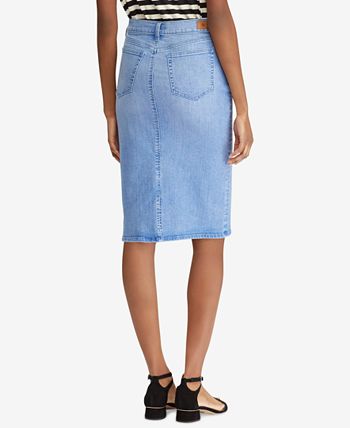 Lauren Ralph Lauren Denim Pencil Skirt - Macy's