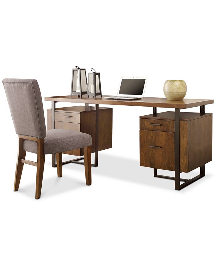 Furniture Valencia Home Office Double Pedestal Desk - Macy's
