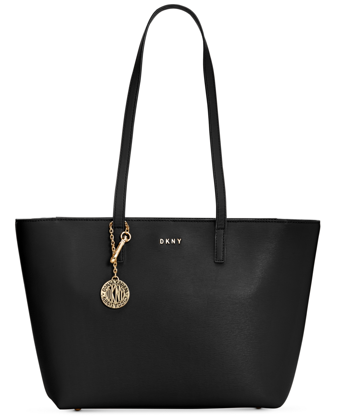 Click here for Dkny Bryant Medium Zippered Tote Bag - Black  Gold... prices