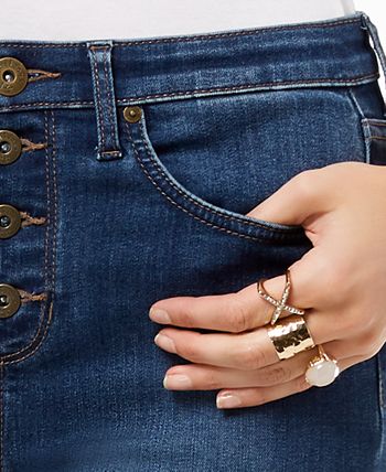 Maison Jules Button-Fly Skinny Jeans, Created for Macy's - Macy's