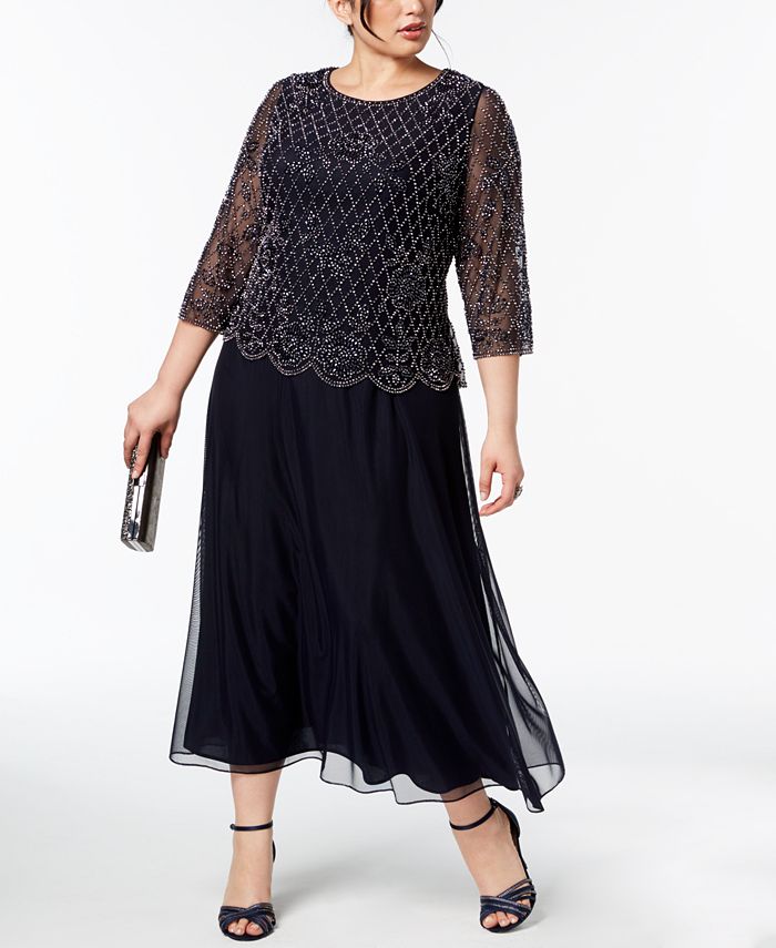 Xscape Plus Size Embellished Bodice Gown Macys