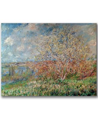 Claude Monet 'Spring 1880' 35" x 47" Canvas Wall Art - Macy's