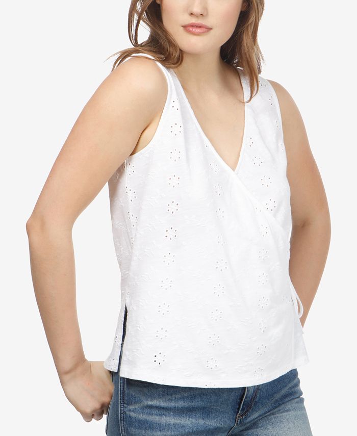 Lucky Brand Eyelet Wrap-Tank Top - Macy's