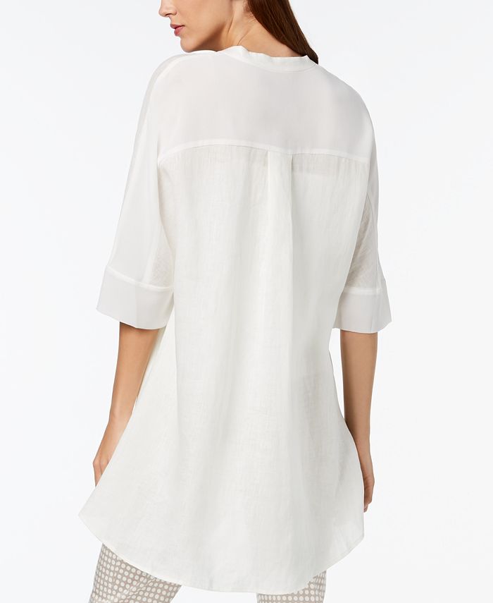 Anne Klein Split-Neck High-Low Tunic - Macy's