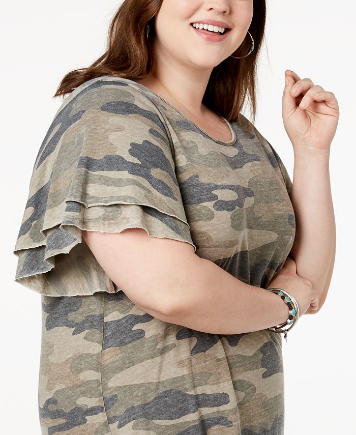 Lucky Brand Trendy Plus Size Camo-Print Dress - Macy's