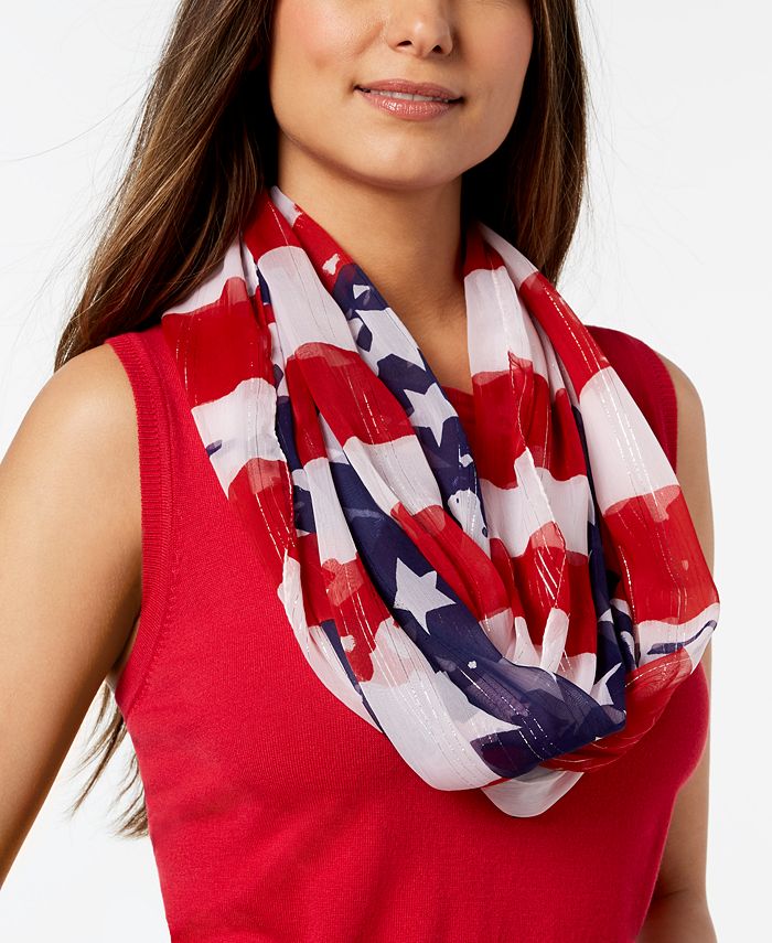 Collection XIIX Metallic Stars & Stripes Infinity Scarf - Macy's